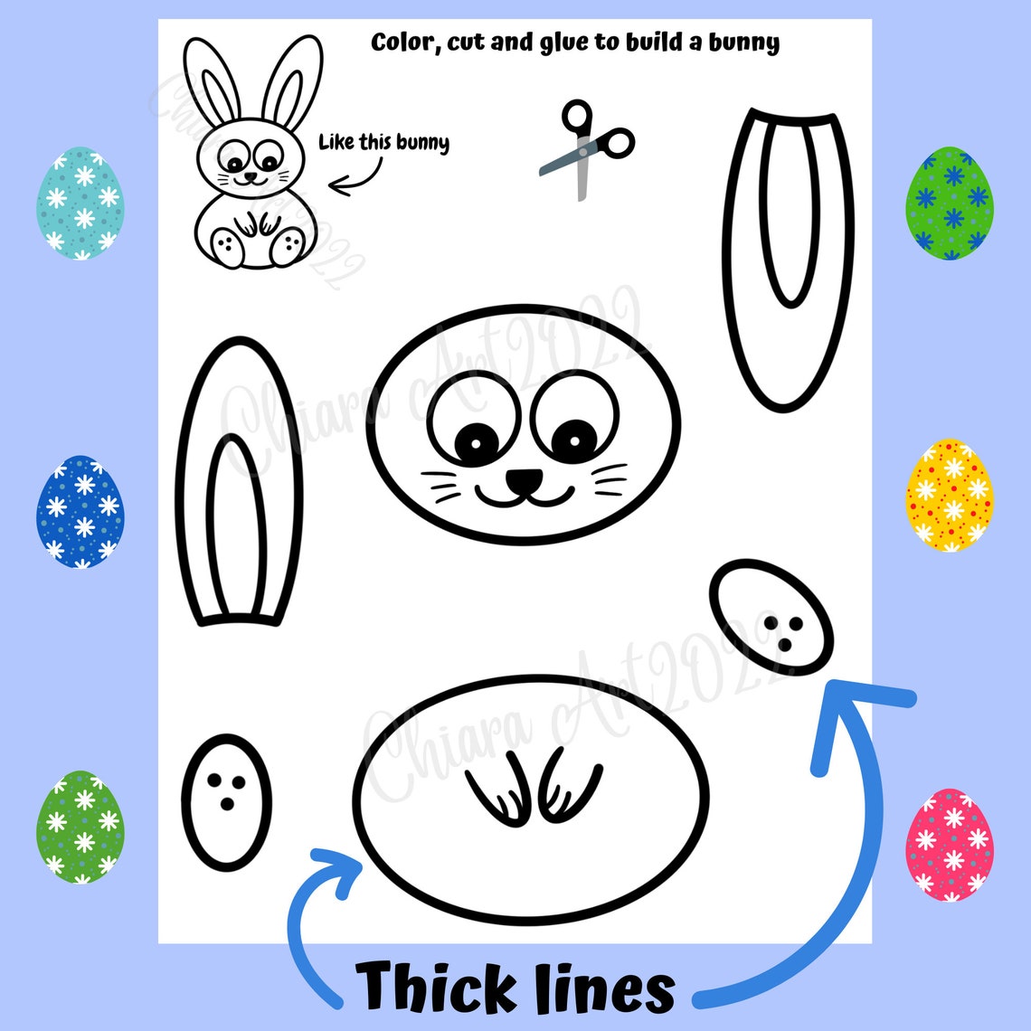 Bunny Cut and Paste Preschool, Build an Easy Rabbit Printable, Easter ...