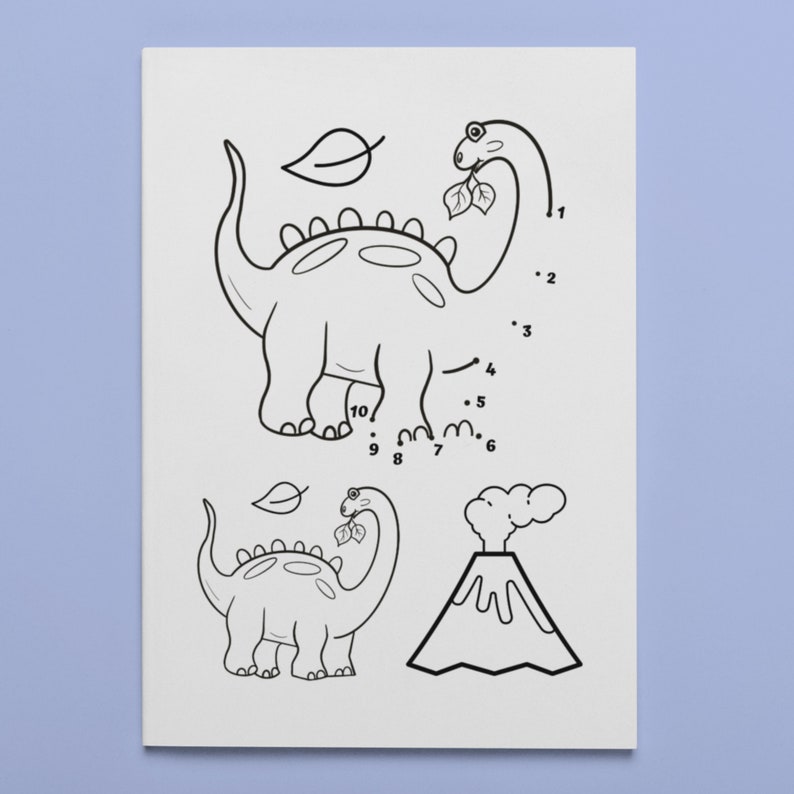 Dinosaur Dot to Dot 1-10, Dot to Dot Preschool, Printable Dinosaur ...