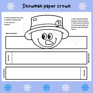 Christmas Paper Crowns Printable, Snowman Paper Headband, Gingerbread ...