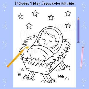 Nativity Craft Printable, Baby Jesus in the Manger Craft, Christian ...