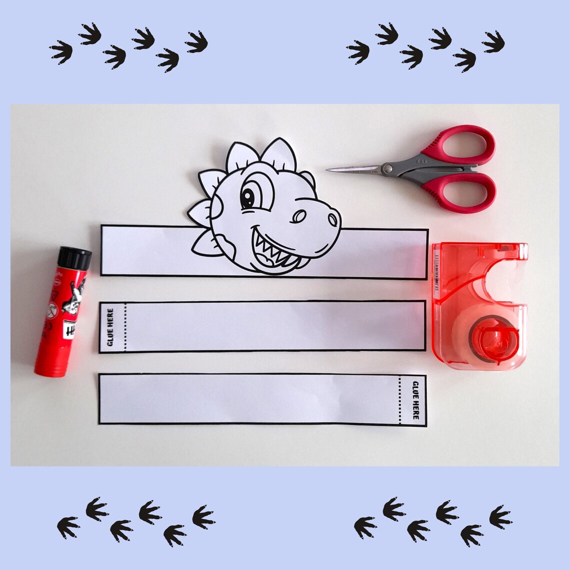 Dinosaur Paper Crown for Kids, Dinosaur Party Hats Printable, Dinosaur ...