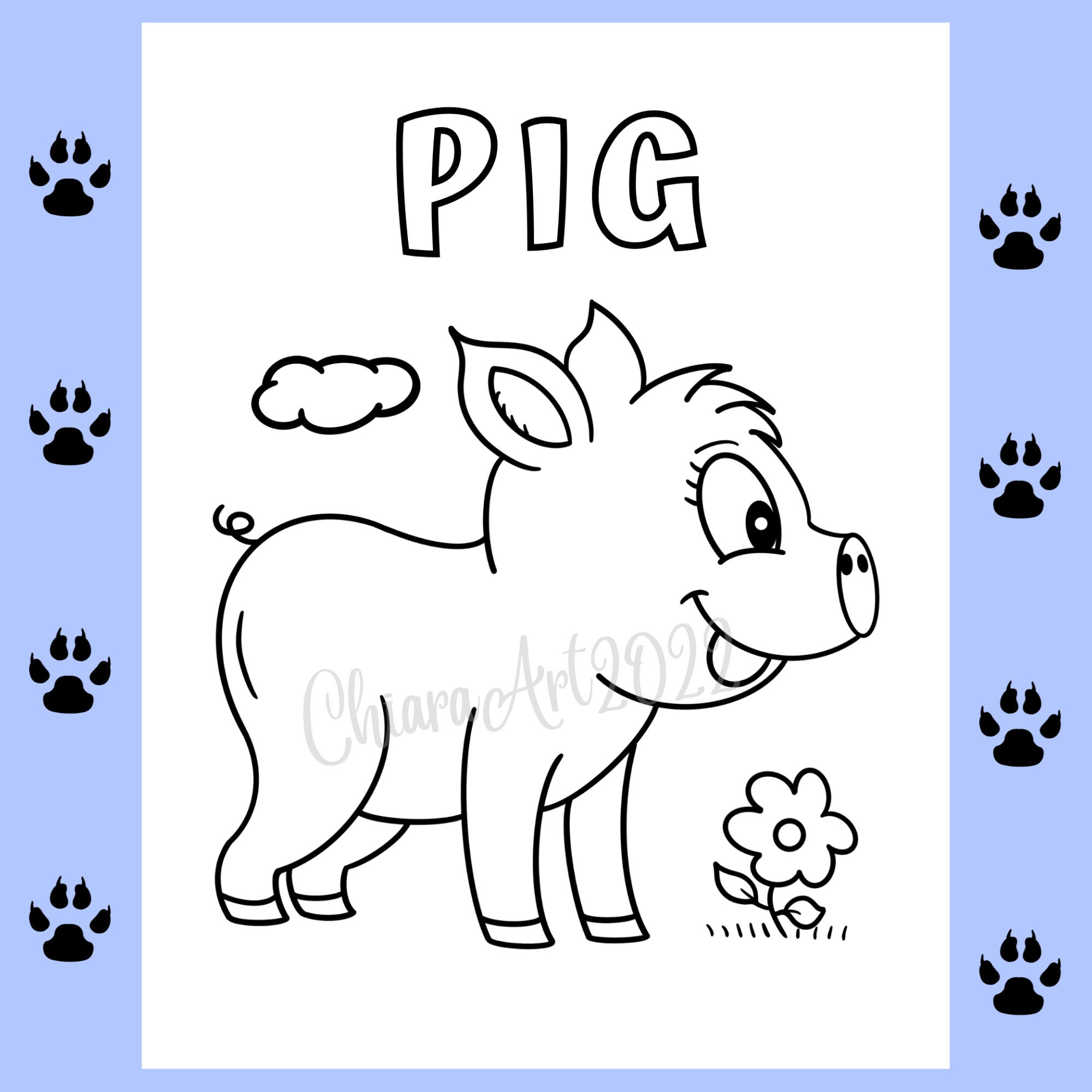 Farm Animal Coloring Pages Preschool and Up Cute Farm Animal - Etsy Canada