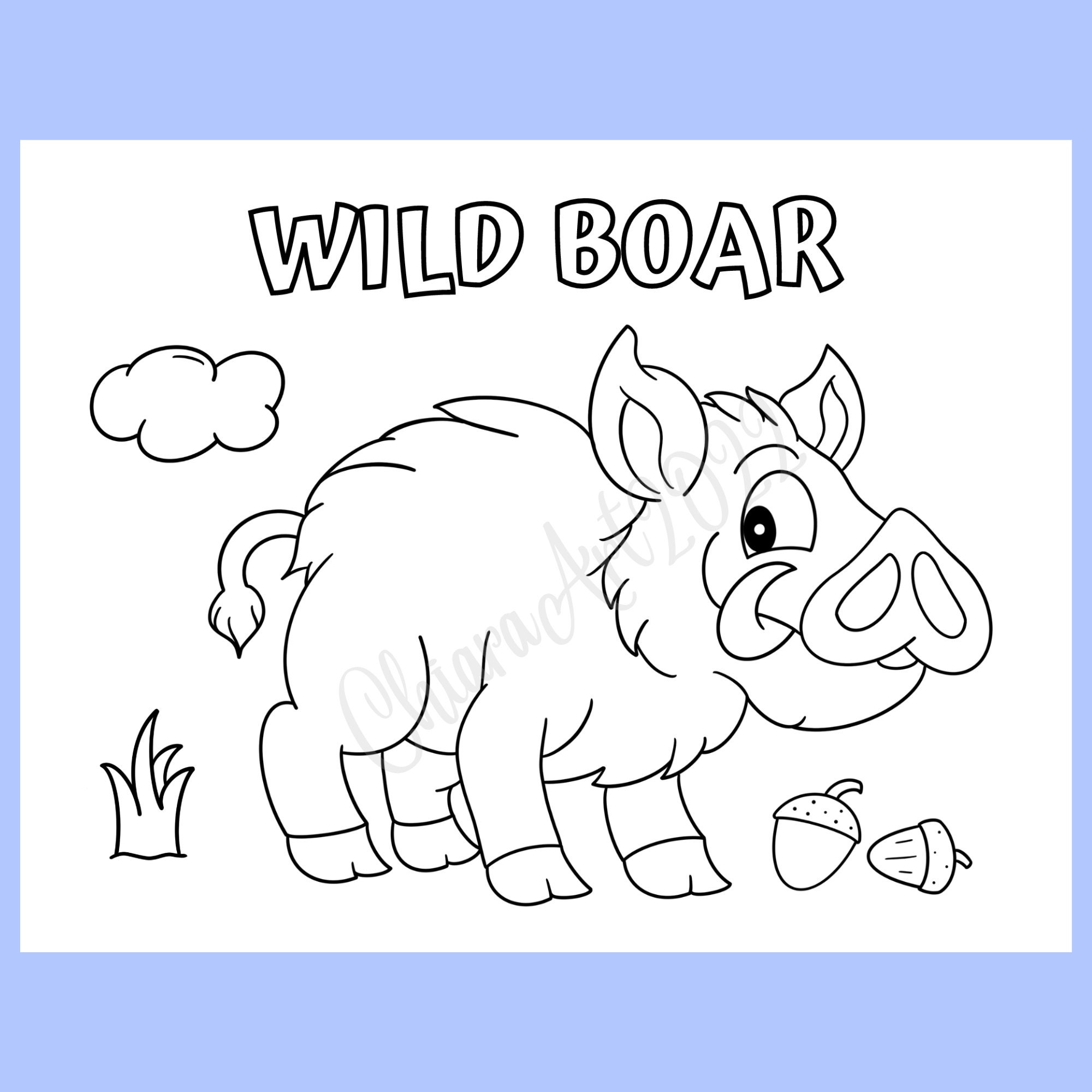 Safari Animal Coloring Pages for Kids Printable, Jungle Theme Birthday ...