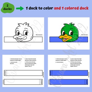 Duck Paper Crown Printable, Happy Duck Headband, Farm Animal Paper ...