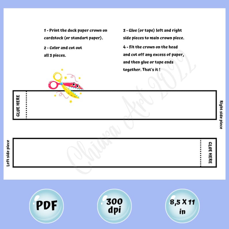 Duck Paper Crown Printable, Happy Duck Headband, Farm Animal Paper ...