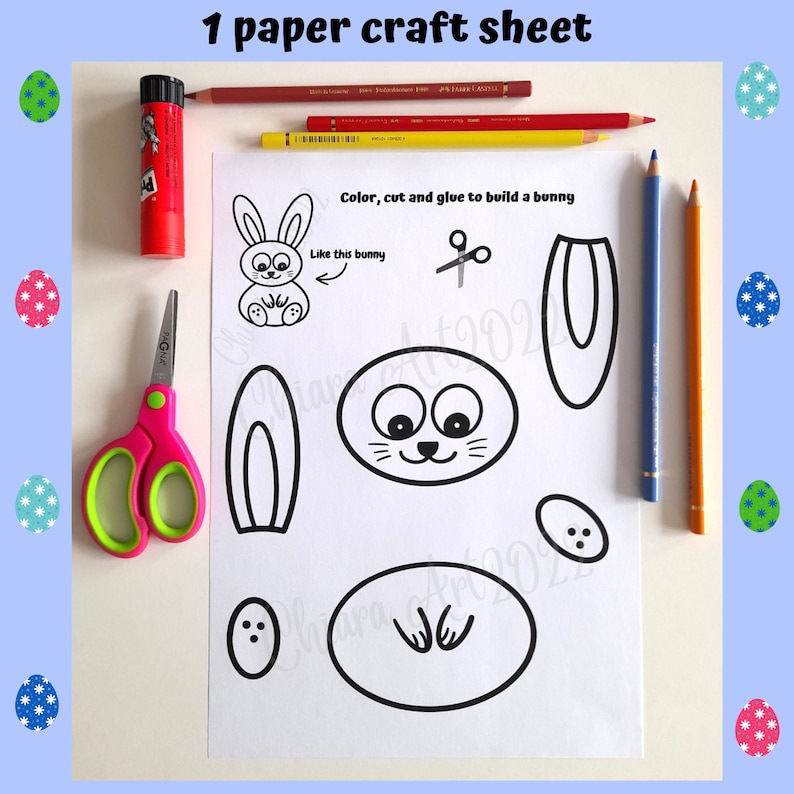 Bunny Cut and Paste Preschool, Build an Easy Rabbit Printable, Easter ...