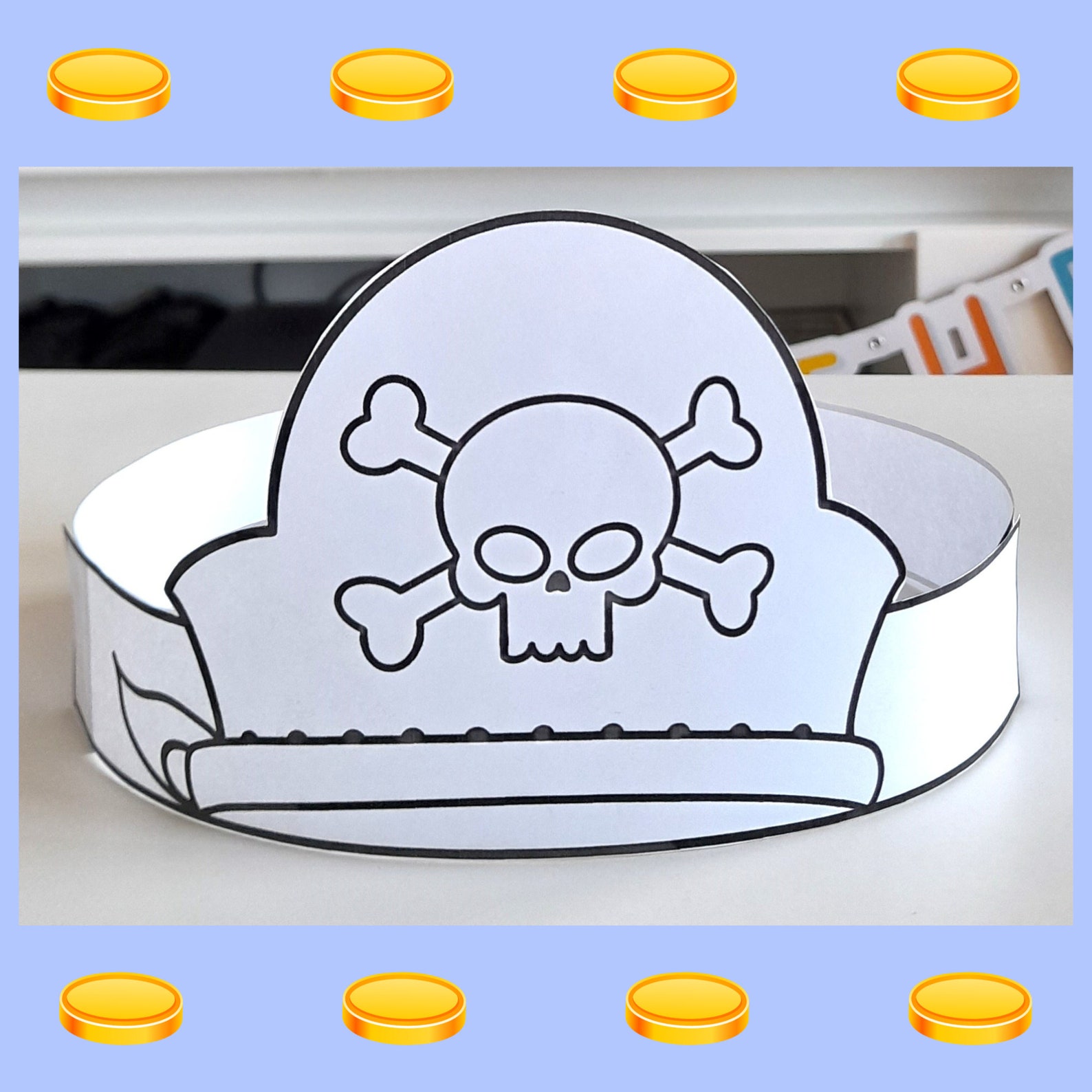 Pirate Hat Paper Crown for Kids, Pirate Birthday Decor, Pirate Party ...