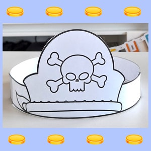 Pirate Hat Paper Crown for Kids, Pirate Birthday Decor, Pirate Party ...