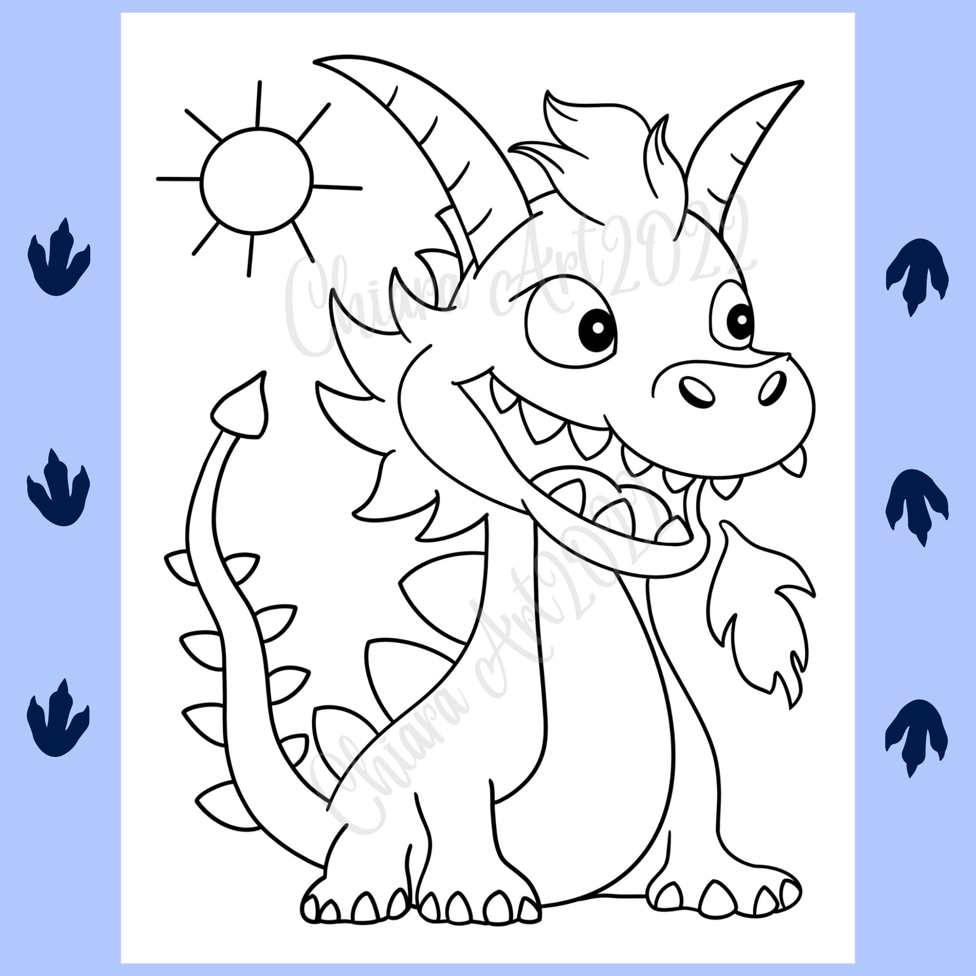Dragon Coloring Pages for Kids Printable, Cute Dragon Coloring Pages ...