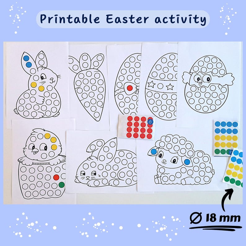 Easter Dot Sticker Activity Printable, Easter Craft Toddlers, Do a Dot ...