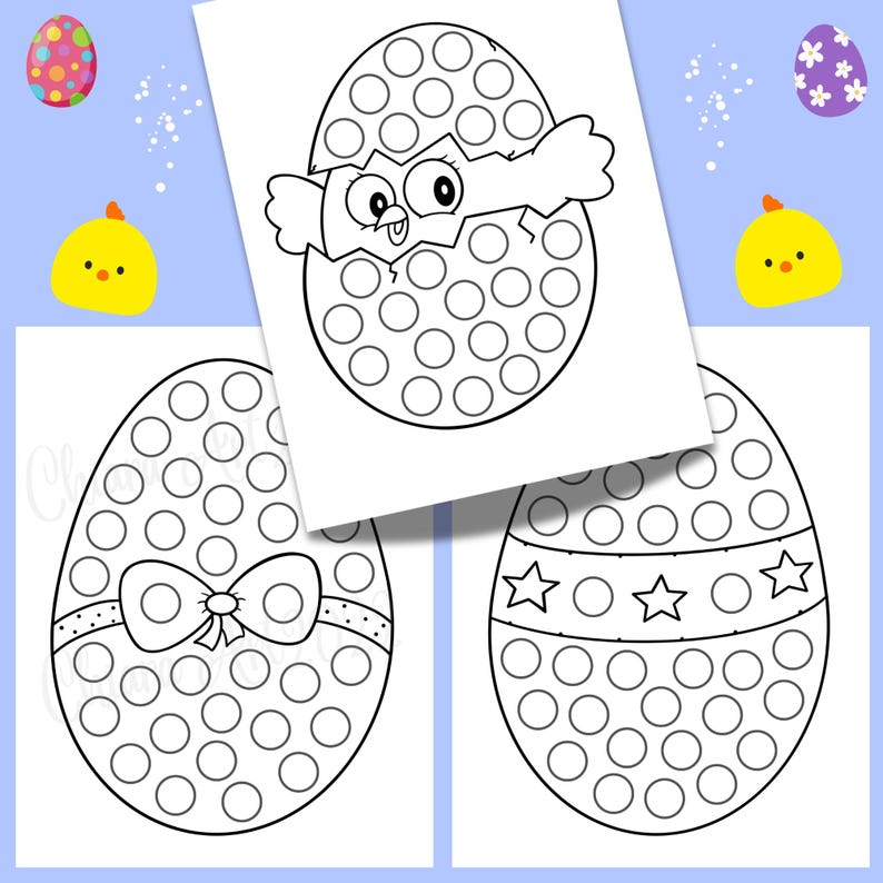 Easter Dot Sticker Activity Printable, Easter Craft Toddlers, Do a Dot ...