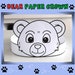 Bear Paper Crown for Kids Printable, Bear Party Hat for Preschool and ...