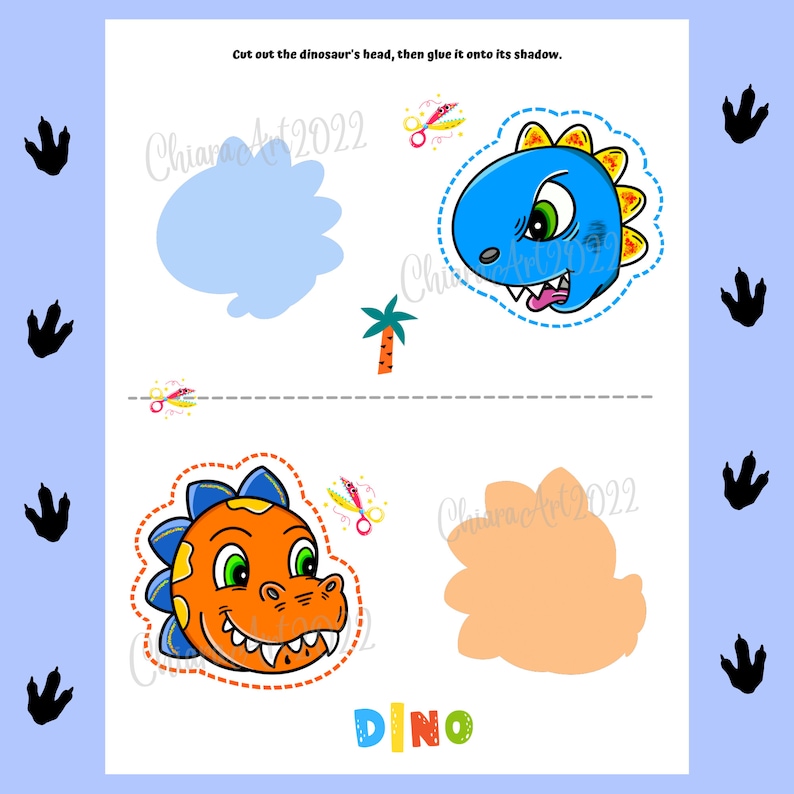 Dinosaur Scissor Skills for Preschoolers, Printable Scissor Practice ...
