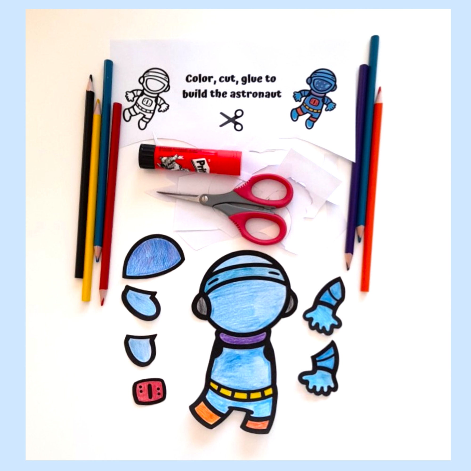 Rocket Printable Craft, Space Themed Activity, Printable Space Craft ...