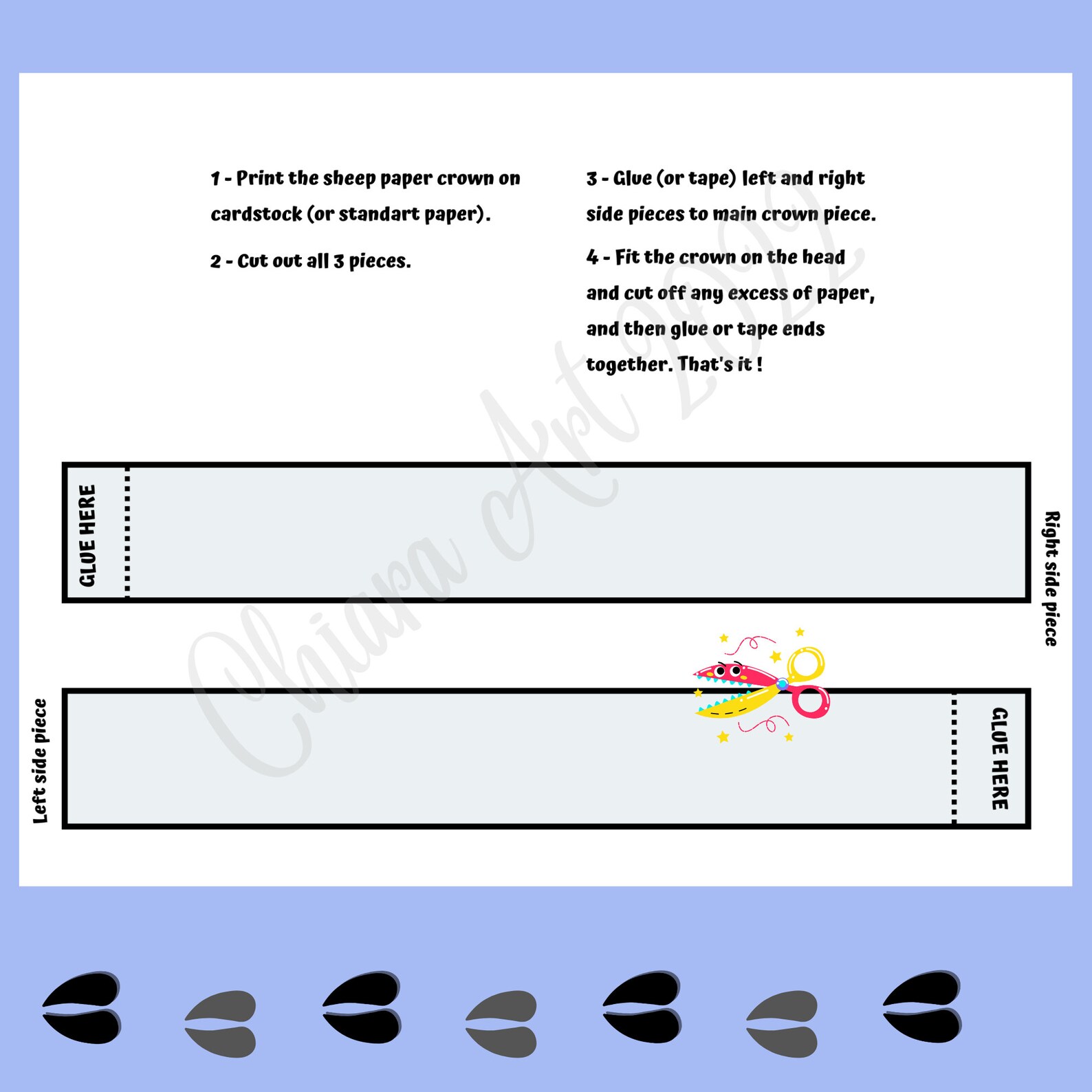 Sheep Paper Crown for Kids Printable, Sheep Party Hat Preschool & Up ...