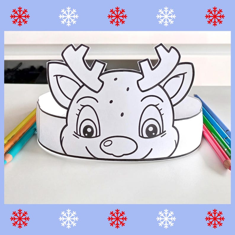 Christmas Paper Crowns Printable, Snowman Paper Headband, Gingerbread ...