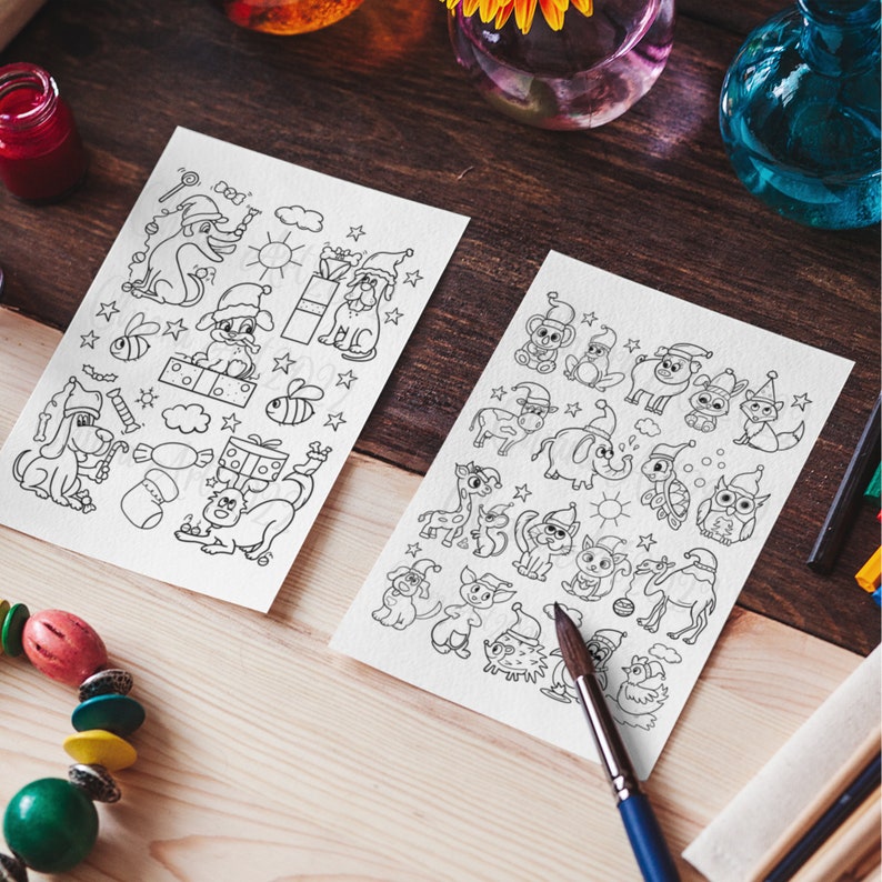 Easy Christmas Doodle Coloring Pages for Kids and Adults, Cute ...
