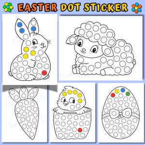 Easter Dot Sticker Activity Printable, Easter Craft Toddlers, Do a Dot ...