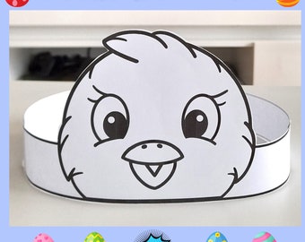 Chick Paper Crown Printable - Etsy
