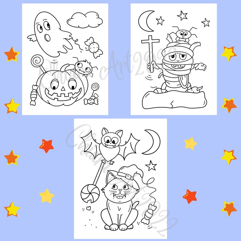 Halloween Coloring Pages for Toddlers and up Printable, Halloween ...