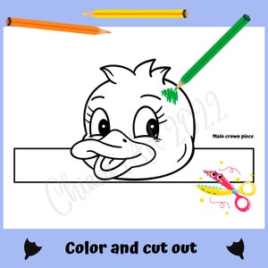 Duck Paper Crown Printable, Happy Duck Headband, Farm Animal Paper ...