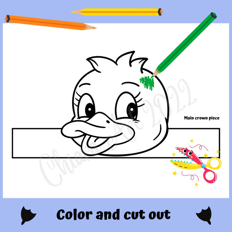 Duck Paper Crown Printable, Happy Duck Headband, Farm Animal Paper ...