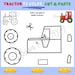 Tractor Cut and Paste Printable, Trailer Hay Craft, Farm Cut Out ...