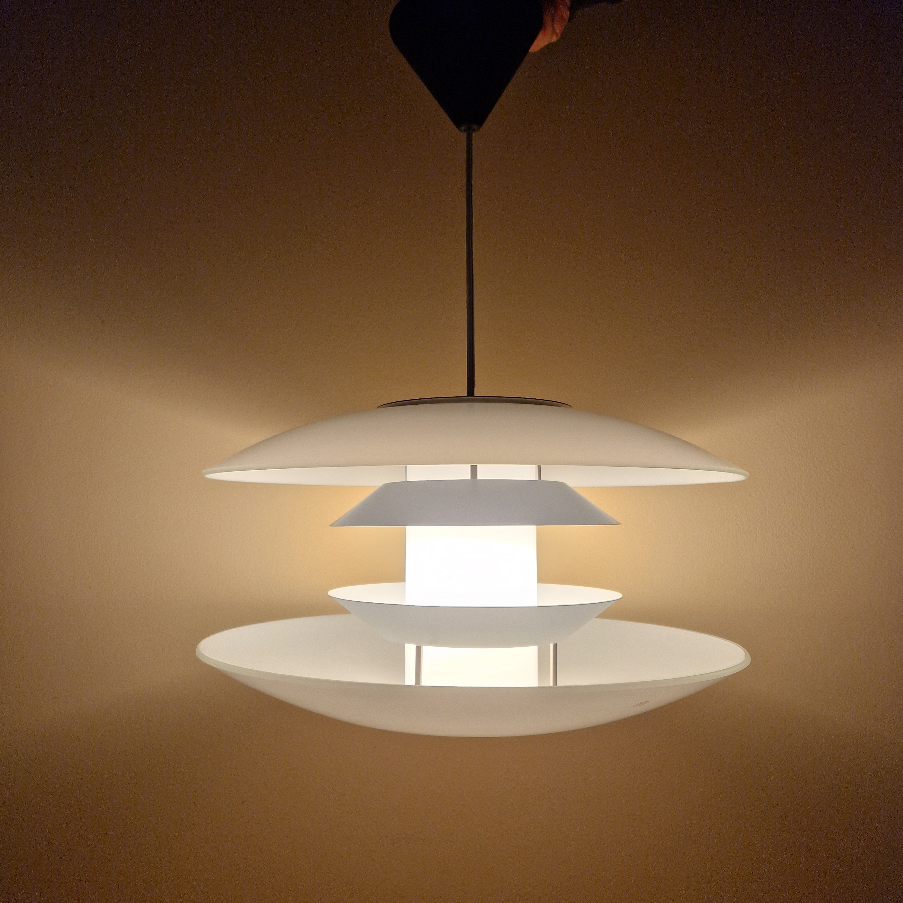 Glass Pendant Lamp by Halo Tech Design, Denmark 1990s, Danish Ceiling ...