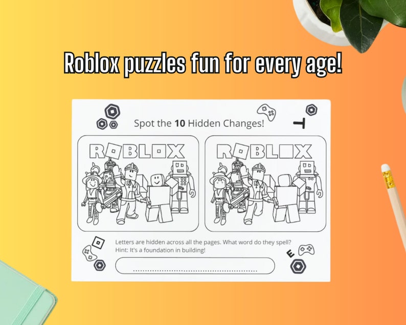 Roblox Puzzle Activity Book – Fun Printable Games for Kids, Instant ...