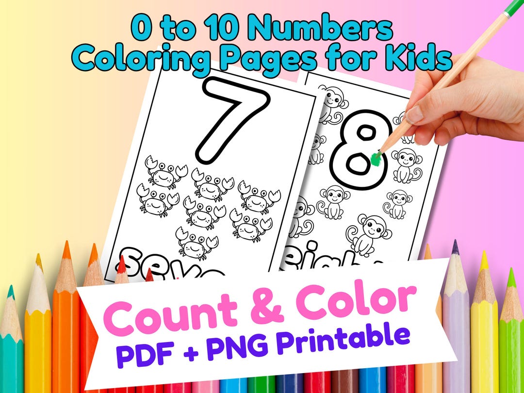 Count and Color | 0 to 10 Numbers Coloring Pages for Kids | Preschool ...