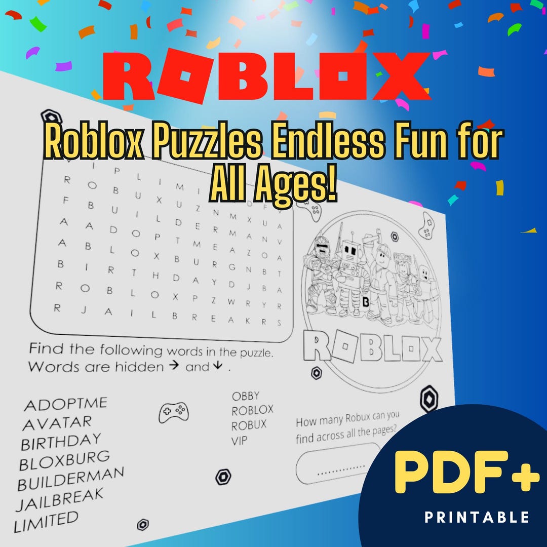 Libro de actividades de rompecabezas de Roblox: divertidos juegos imprimibles para niños ...