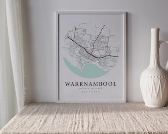 Warrnambool Map Art - Etsy