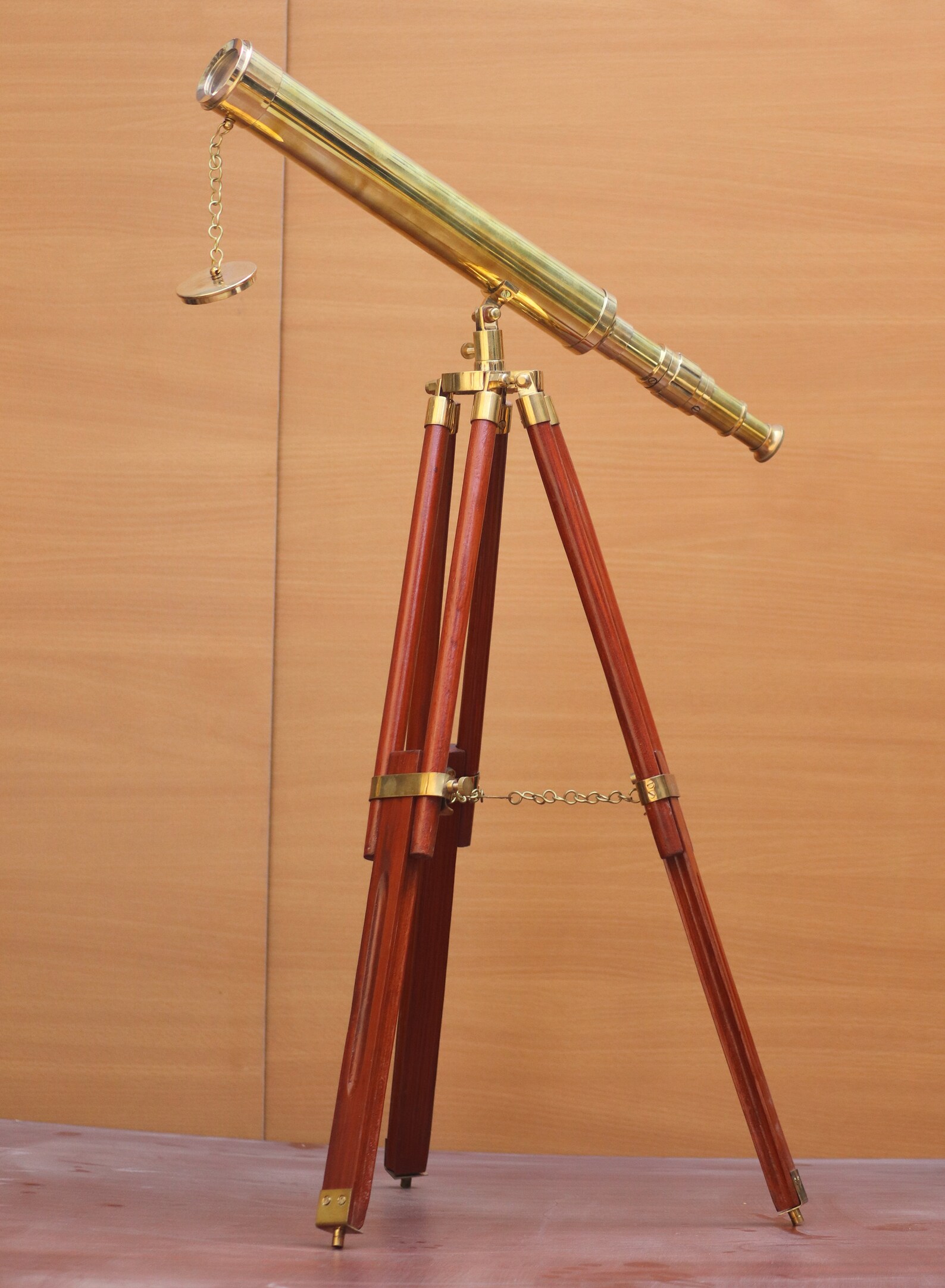 Brass Finish Standing Telescope With Tripod Stand Collectible Marine ...