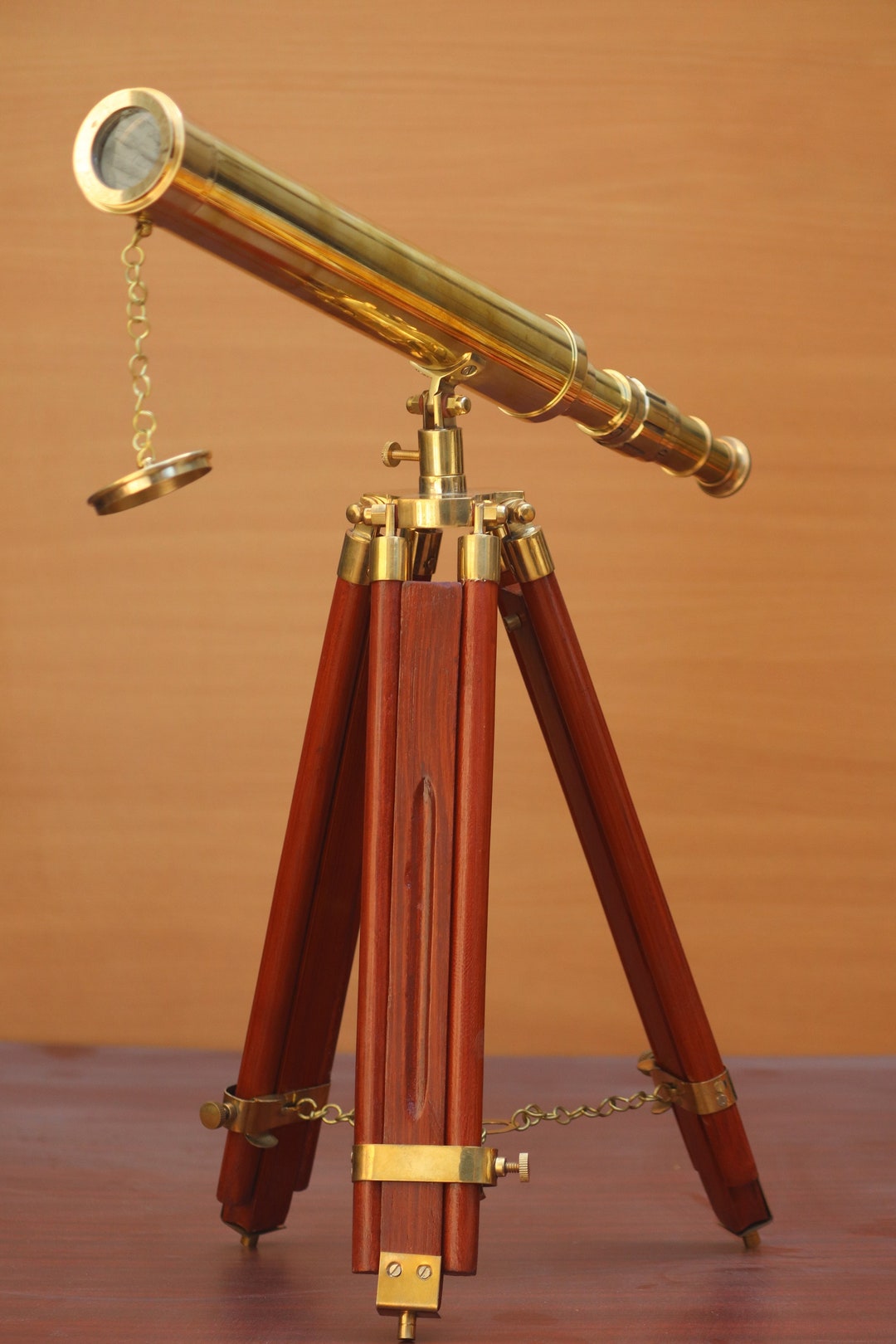 Brass Finish Standing Telescope With Tripod Stand Collectible Marine ...