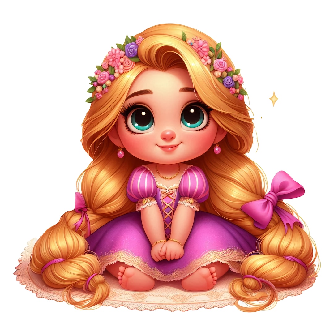 Baby Rapunzel Stickers, Baby Rapunzel Clipart Png, Tangled Png ...