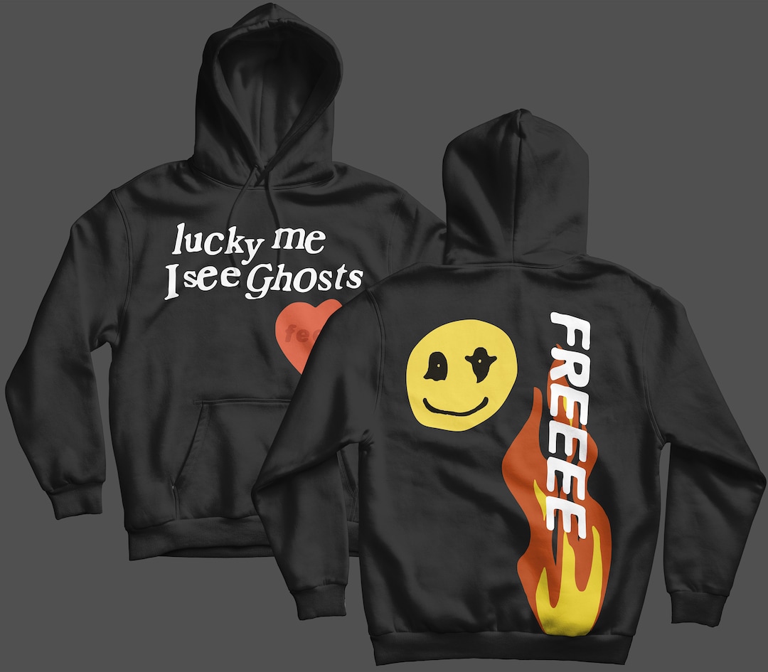 Lucky Me I See Ghosts Hoodie / Black Hoodie / Kids See Ghosts / Kanye ...
