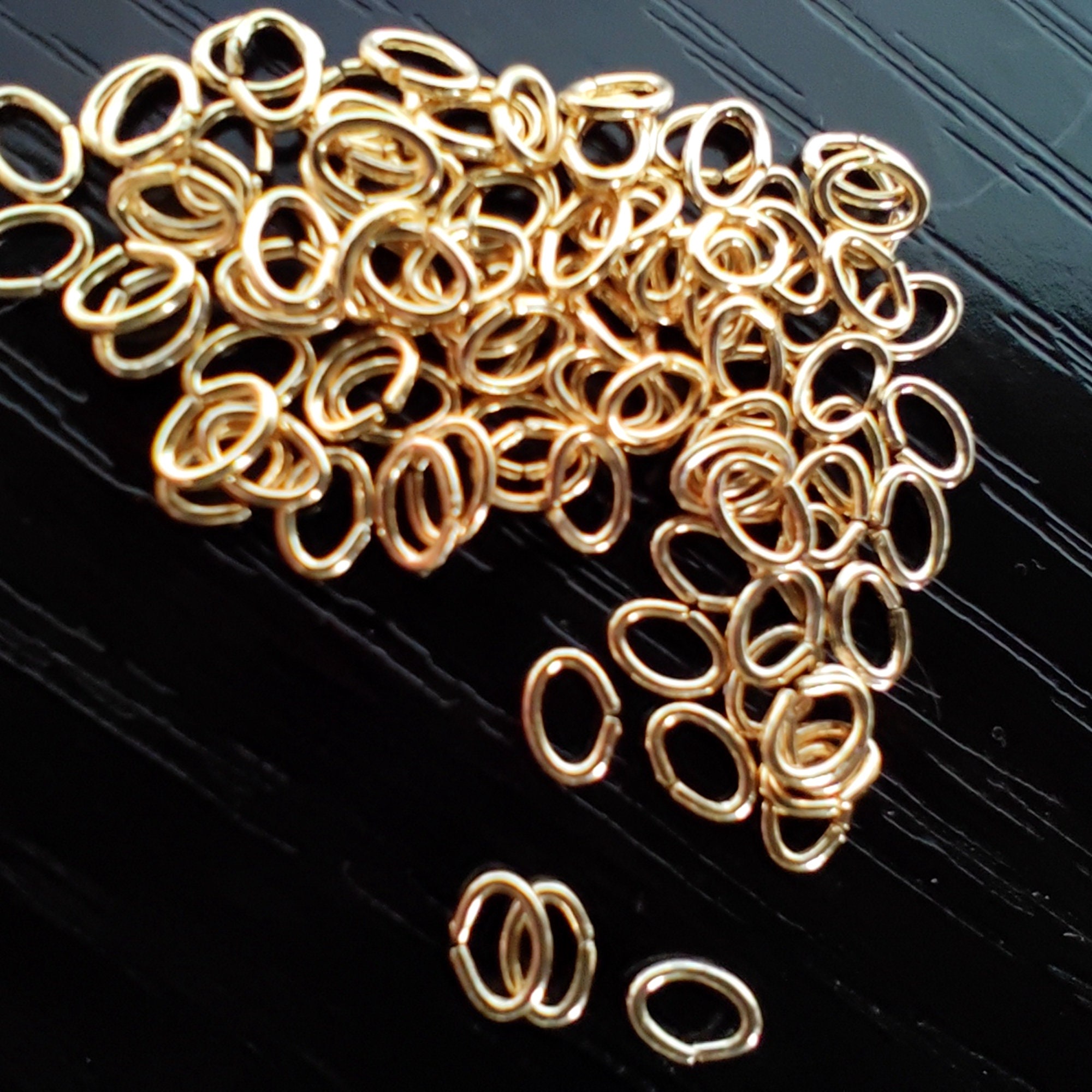 100pcs+ Jump Rings -oval Round Closed Jump Ring 18 & 20 Gauge - 14k ...
