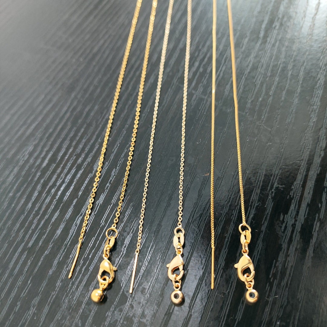 1.8" Clavicle Necklace - Ring Necklace, Thin Chain, O-chain, Bead Chain ...