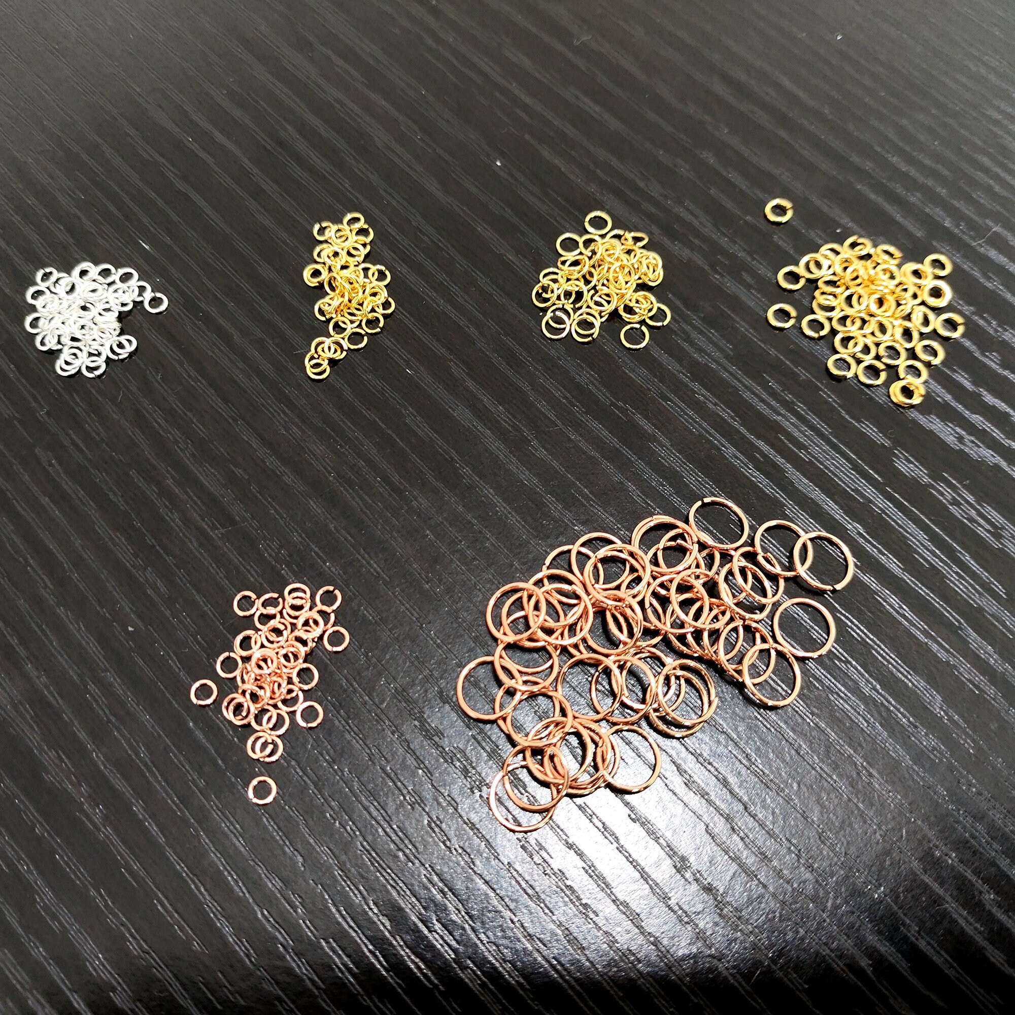 50pcs 18 K Gold Filled Jump Rings,3mm ,4mm, 5mm 6mm,8mm, Open Snap ...