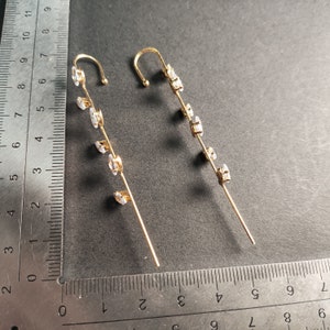 CZ Ear Needle / FLUTE Ear Needle / Single Earring / Edgy Earring / Ear ...