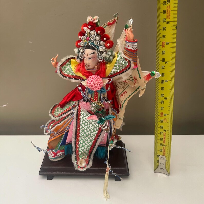 Vintage Chinese Peking Opera Doll Hand Painted Silk Figure Traditional ...