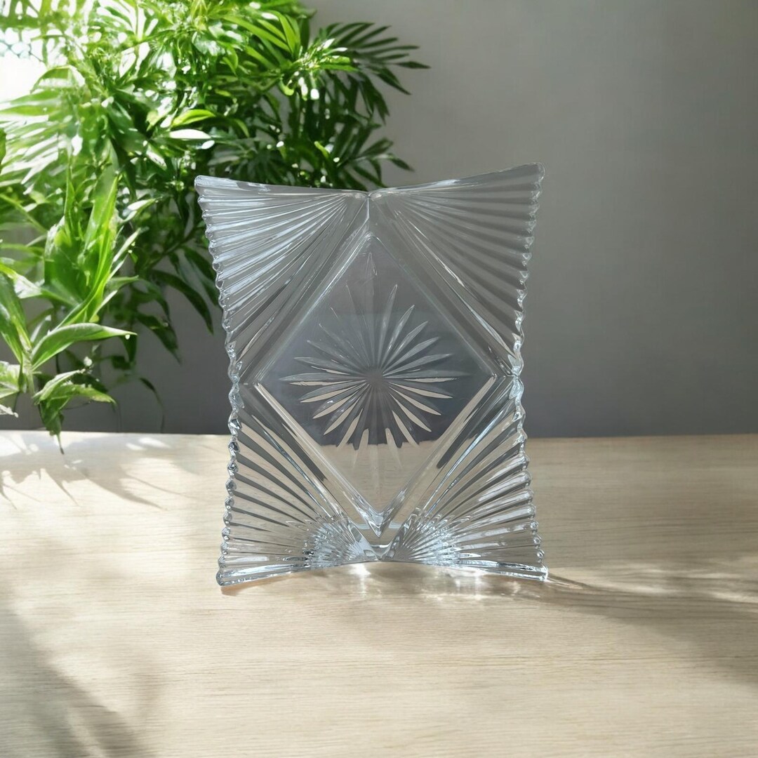 Vintage Mikasa Starlet Beveled Lead Crystal Photo Frame, Diamond Shape ...