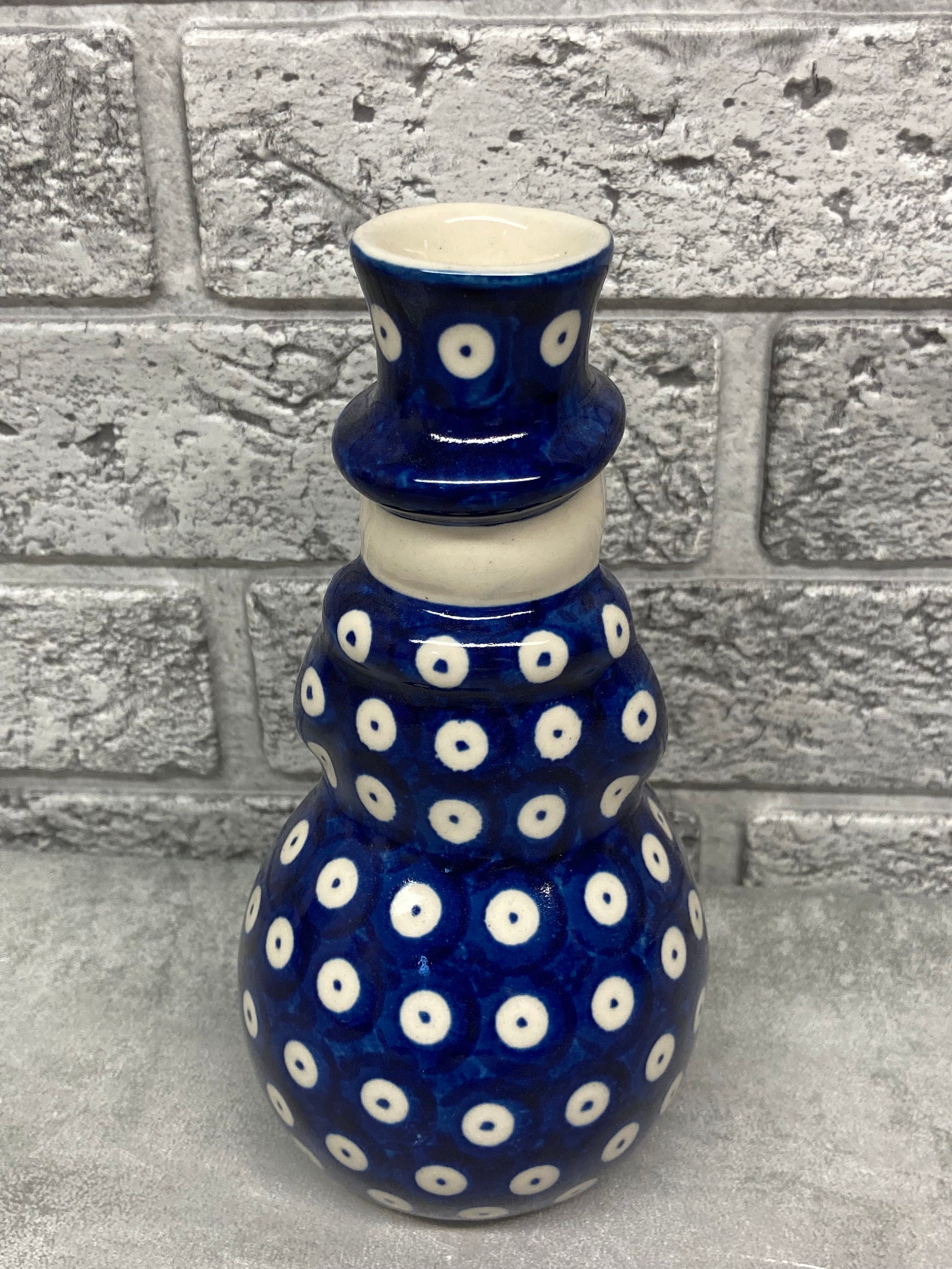 Snowman Candlestick Ceramics Boleslawiec AC Polish Pottery - Etsy