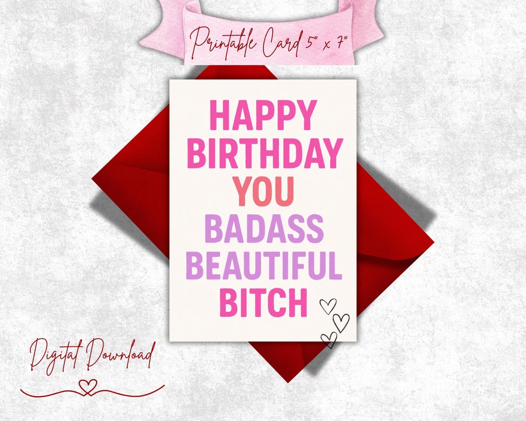 PRINTABLE Funny Birthday Card • Rude Card for Friend • Digital Download ...
