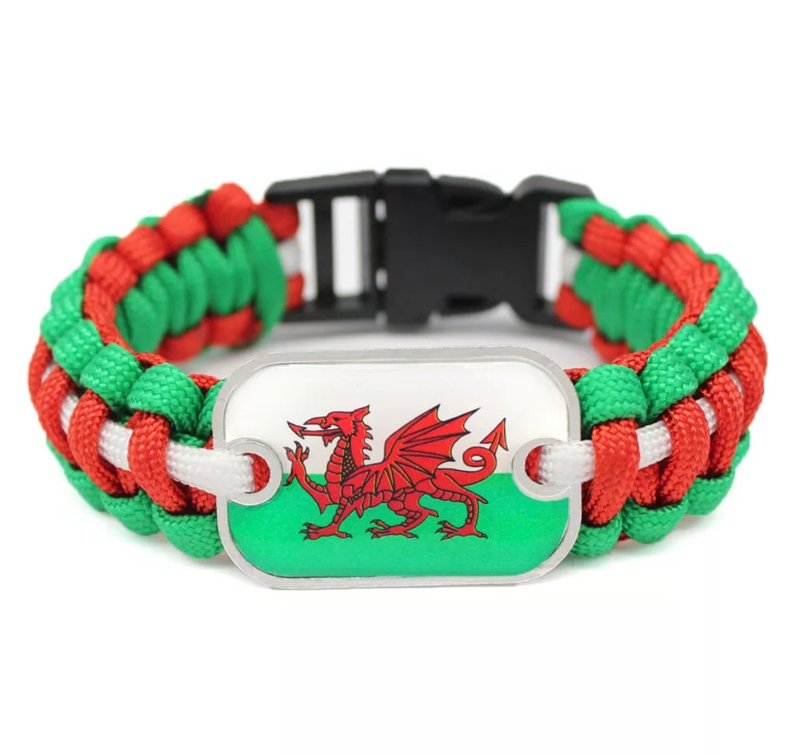 UK Wales Scotland Paracord Charm Bracelet - Etsy