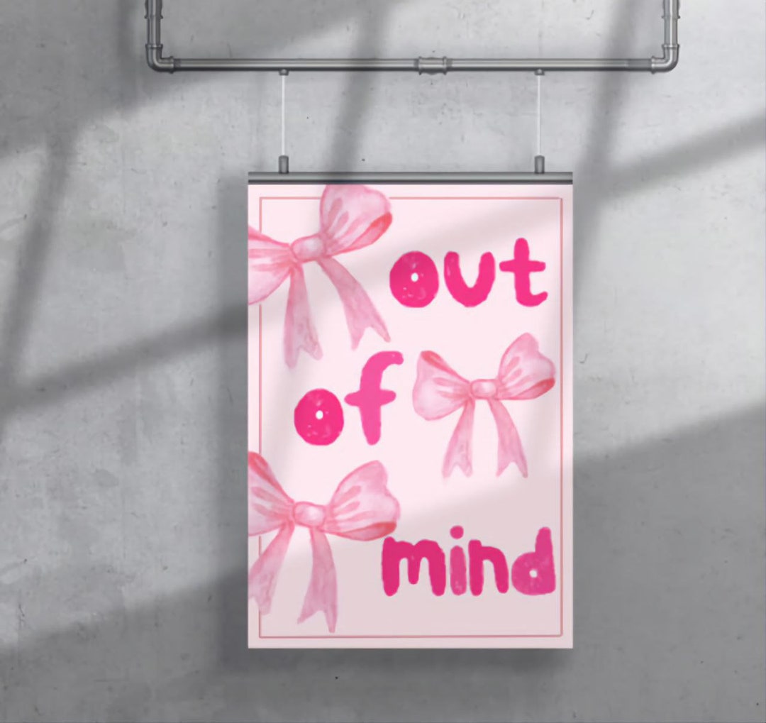 Cute Pink Poster With Bows | Couquette Style Home Decor | Ballet Core ...