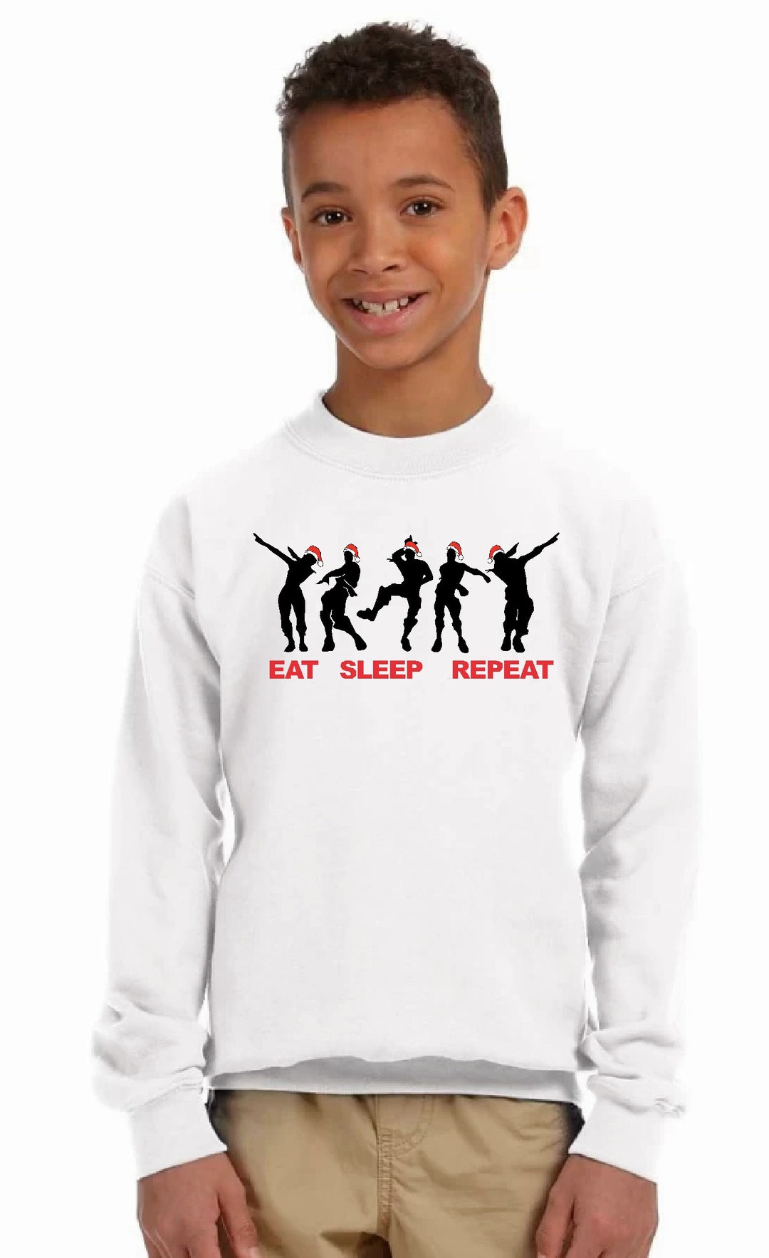 Kids Childs Xbox PS5 Fort Nite Funny Xmas Christmas Jumper Sweatshirt ...