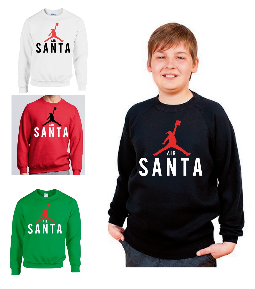 Kids Childs Air Santa Jordan Funny Xmas Christmas Jumper Sweatshirt - Etsy