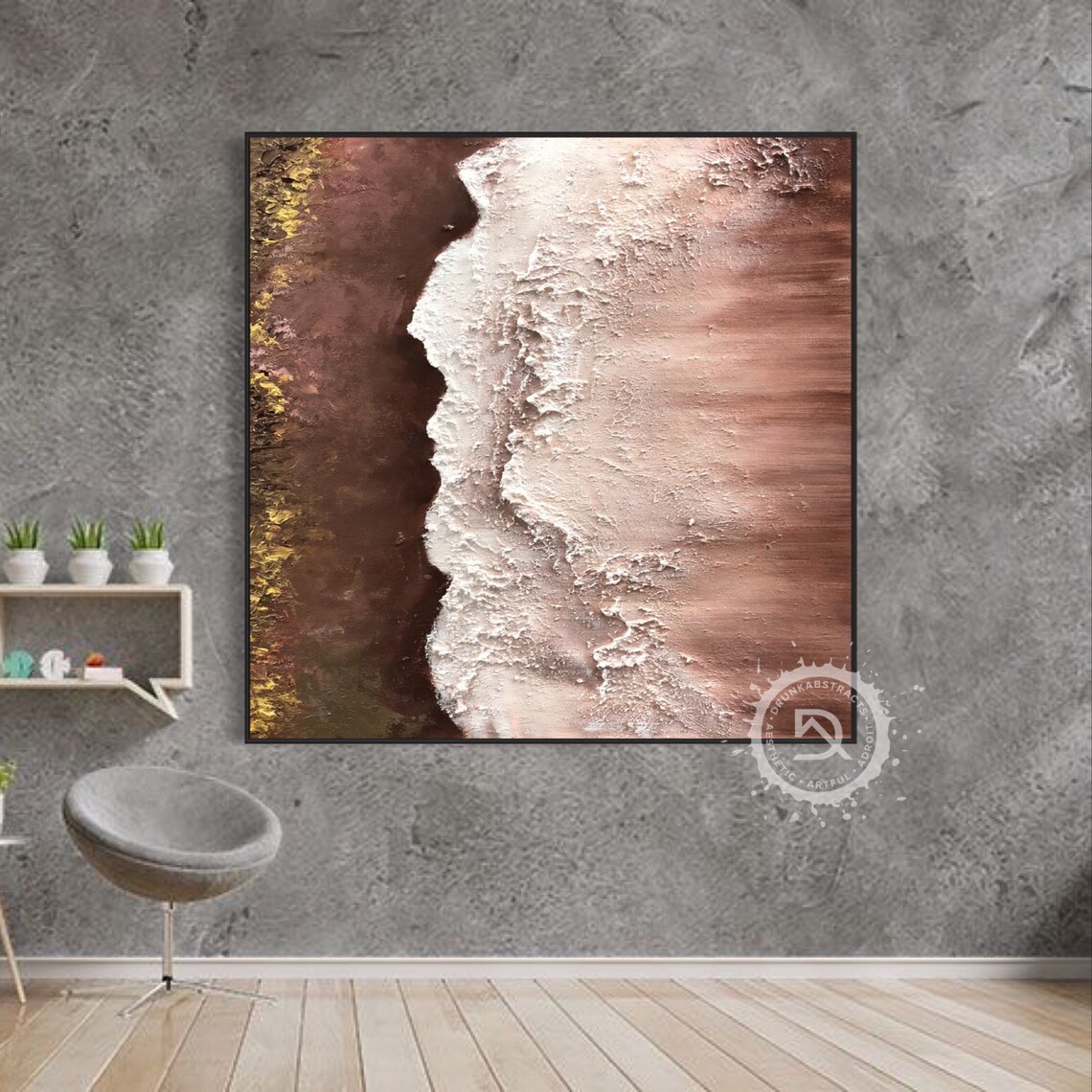 Abstract Ocean Painting 3D Ocean Texture Painting Earth Tone - Etsy