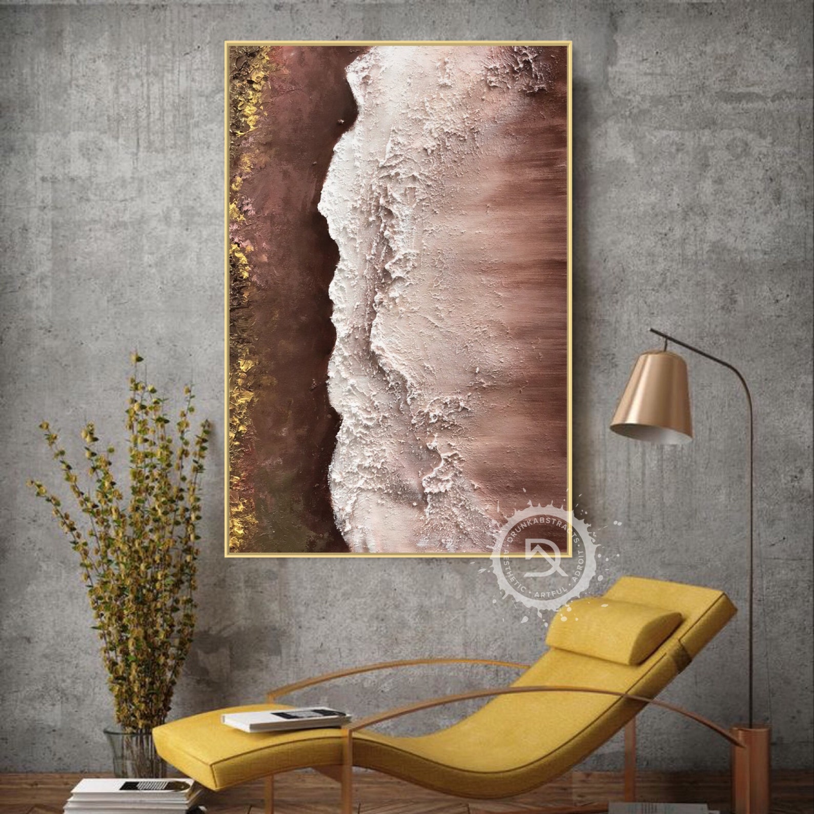Abstract Ocean Painting 3D Ocean Texture Painting Earth Tone - Etsy